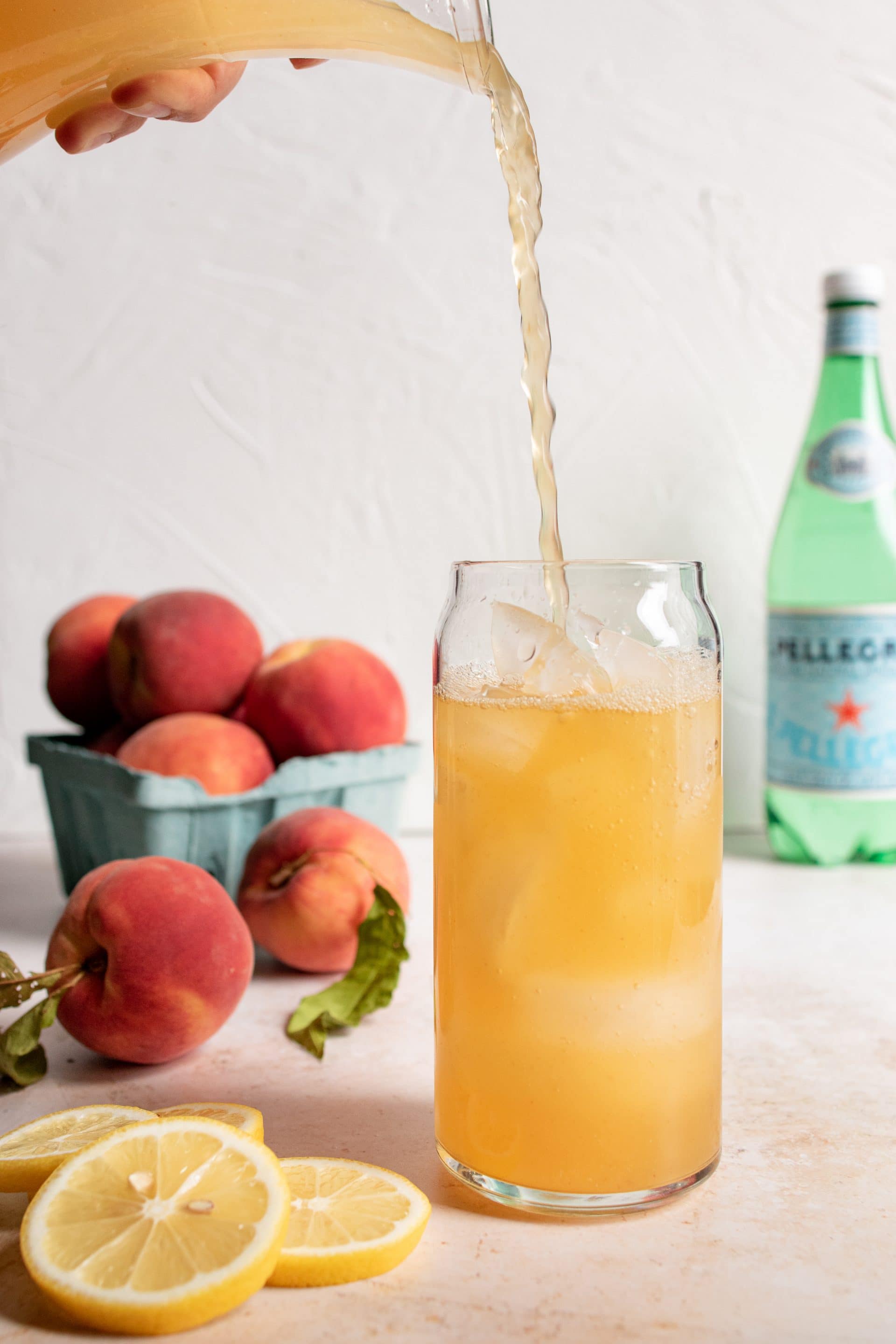 Lemon Peach Sparkling Mocktail - The Bold Appetite