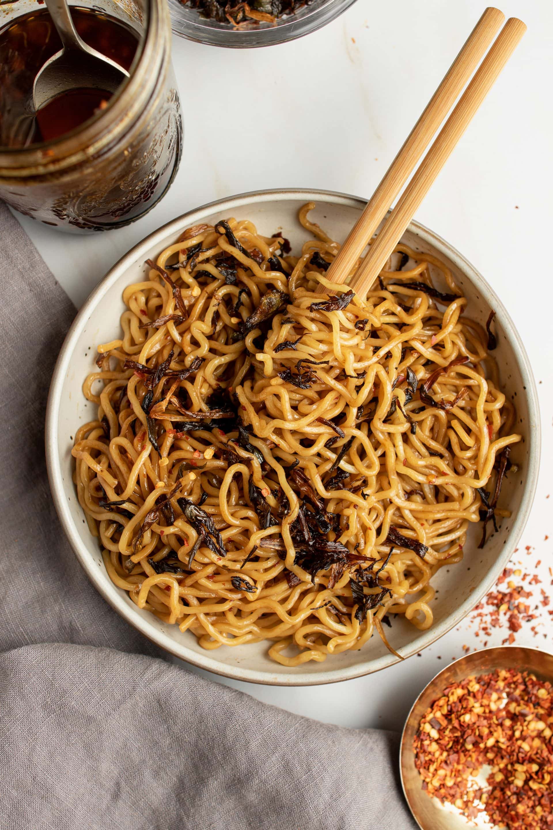Spicy Scallion Oil Noodles - The Bold Appetite
