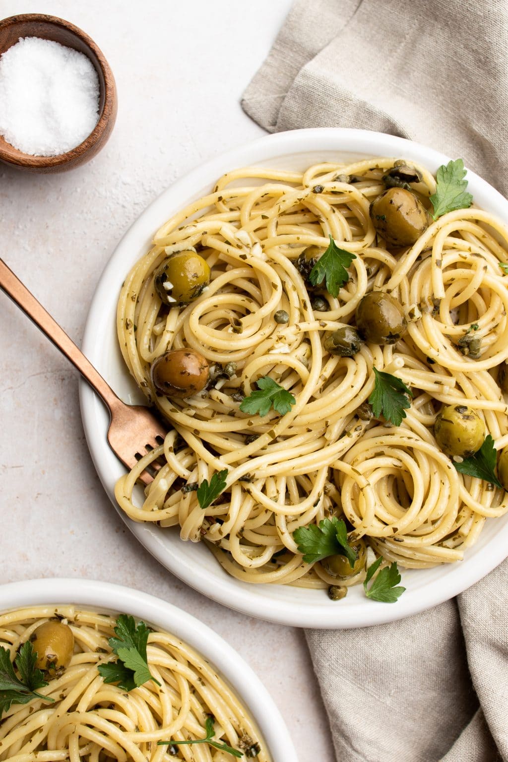 Herby Green Olive Pasta - The Bold Appetite