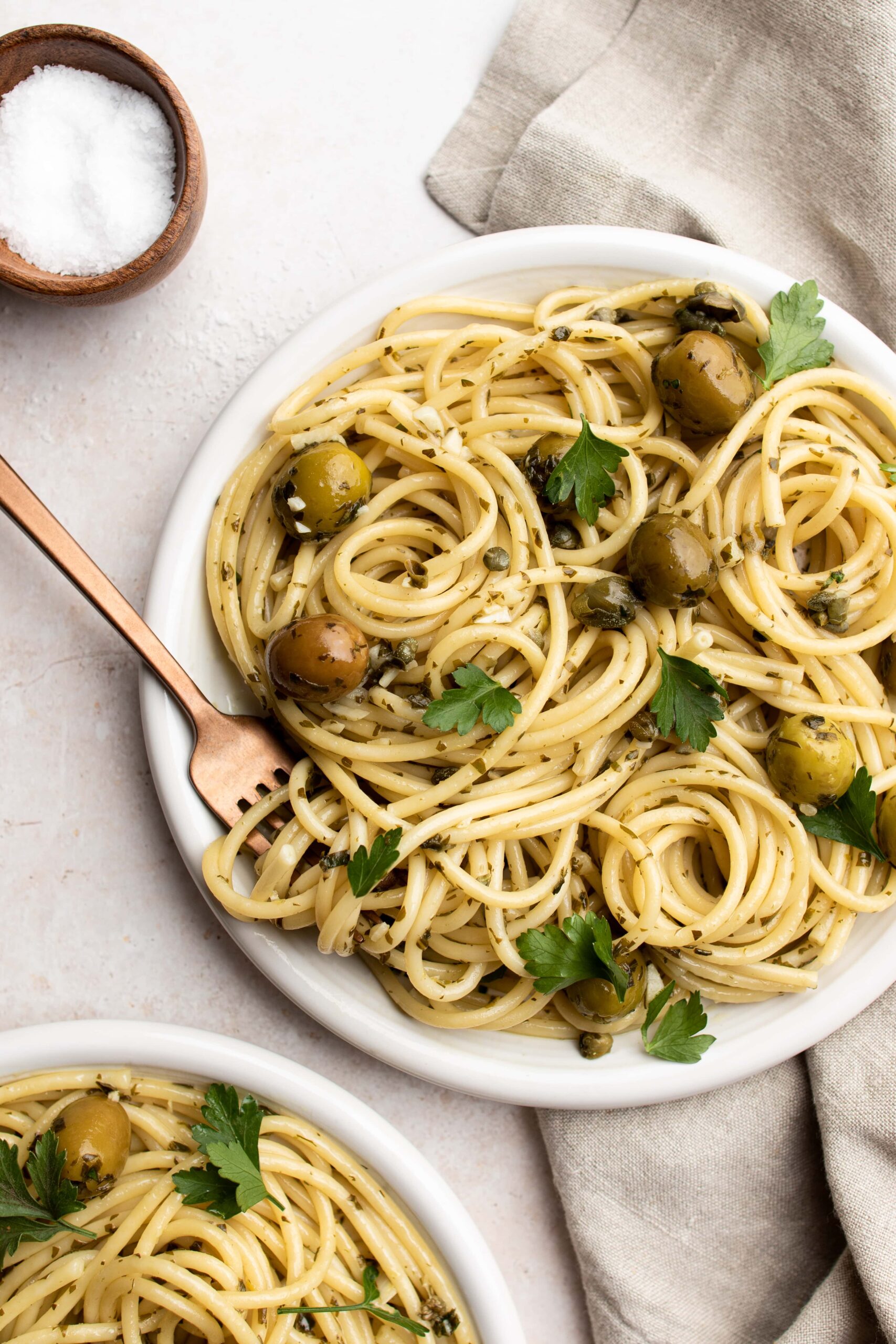 Herby Green Olive Pasta - The Bold Appetite