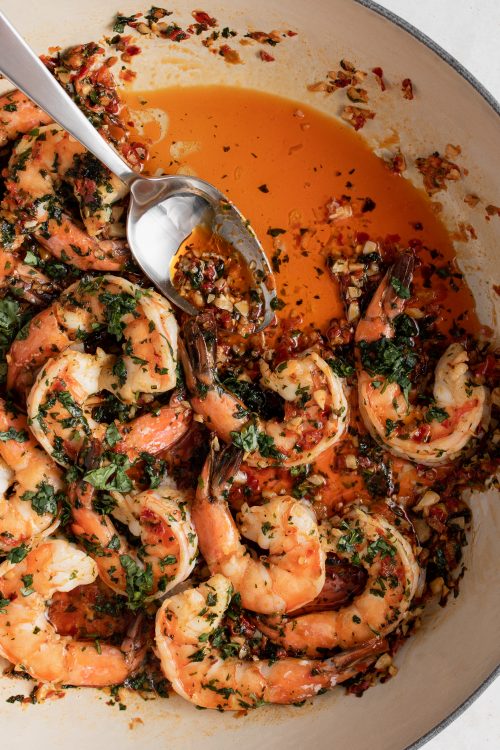 Mediterranean Shrimp and Feta Bake - The Bold Appetite