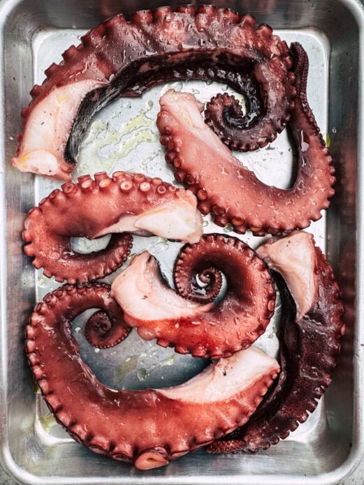 Grilled Octopus with an Olive Salsa Verde - The Bold Appetite